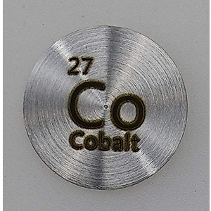 Cobalt (Co) 24.26mm Metal Disc with Acrylic Case for Collection or Experiments