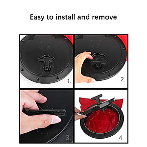 OUKENS Boating Boat Sealing Hatchs Cover, Round Circular Type Lid Waterproof Kayak Accessories W/Storage