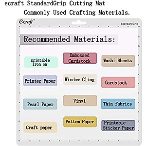 Ecraft Cutting Mat for Silhouette Cameo 3/2/1: 12X12inch Include one StrongGrip&Three StandardGrip&One LightGrip Cutting Mat Perfect for Silhouette Cameo Replacement for Crafts、Sewing and All Arts