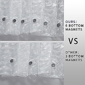 YellyHommy EVA Clear Shower Curtain Liner, Water Repellent Shower Curtain for Bathroom Shower Stall, Water Cube, 72x72 Inches