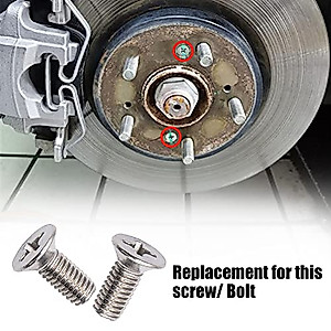 JDDRY 12PCS Stainless Steel Brake Disc Rotor Screws,93600-06014-0H- Compatible With Honda, Acura, Hyundai and Kia,Retaining Hardware Bolts Screw Kit for Front and Rear(Silver,12PCS)