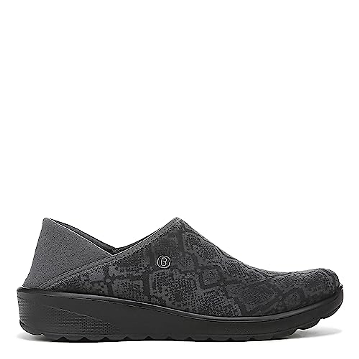 BZees Womens Getaway Slip-On Sneaker Grey Snake Print 6.5 M