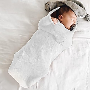 Swaddle Blanket - Baby Essentials | Baptism Christening Dedication Receiving Blankets Baby Wrap for Infant Newborns - Newborn Essentials Must Haves - 100% Viscose Shawls, 80 x 110 cm - White