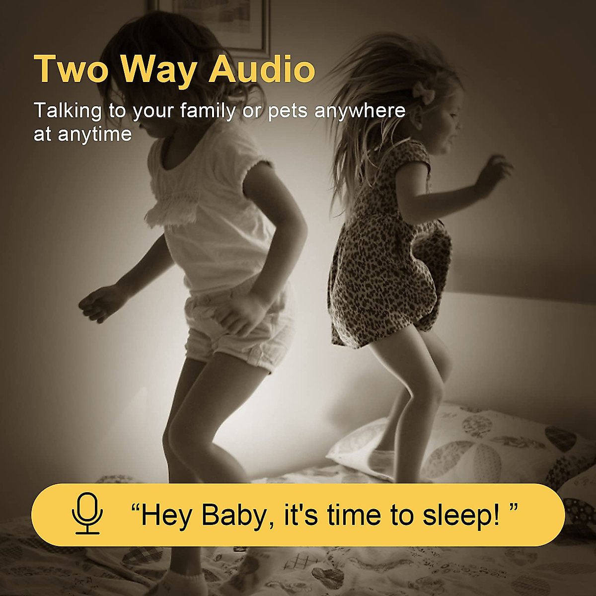 Sieke 1080P Smart Two-Way Audio Video Baby Monitor Camera Phone Access with Movement Sensor Night Version Infrared Camera Work with Amazon Alexa Echo and App for Baby, Pets, Elderly