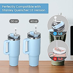 Tops Home Set of 3 Silicone Spill Proof Stoppers, Compatible with Stanley Cup 1.0 (40oz/30oz) - Tumbler Accessories, with 2 Straw Cover Caps, 2 Square Spill Stoppers, and 2 Round Leak Stoppers