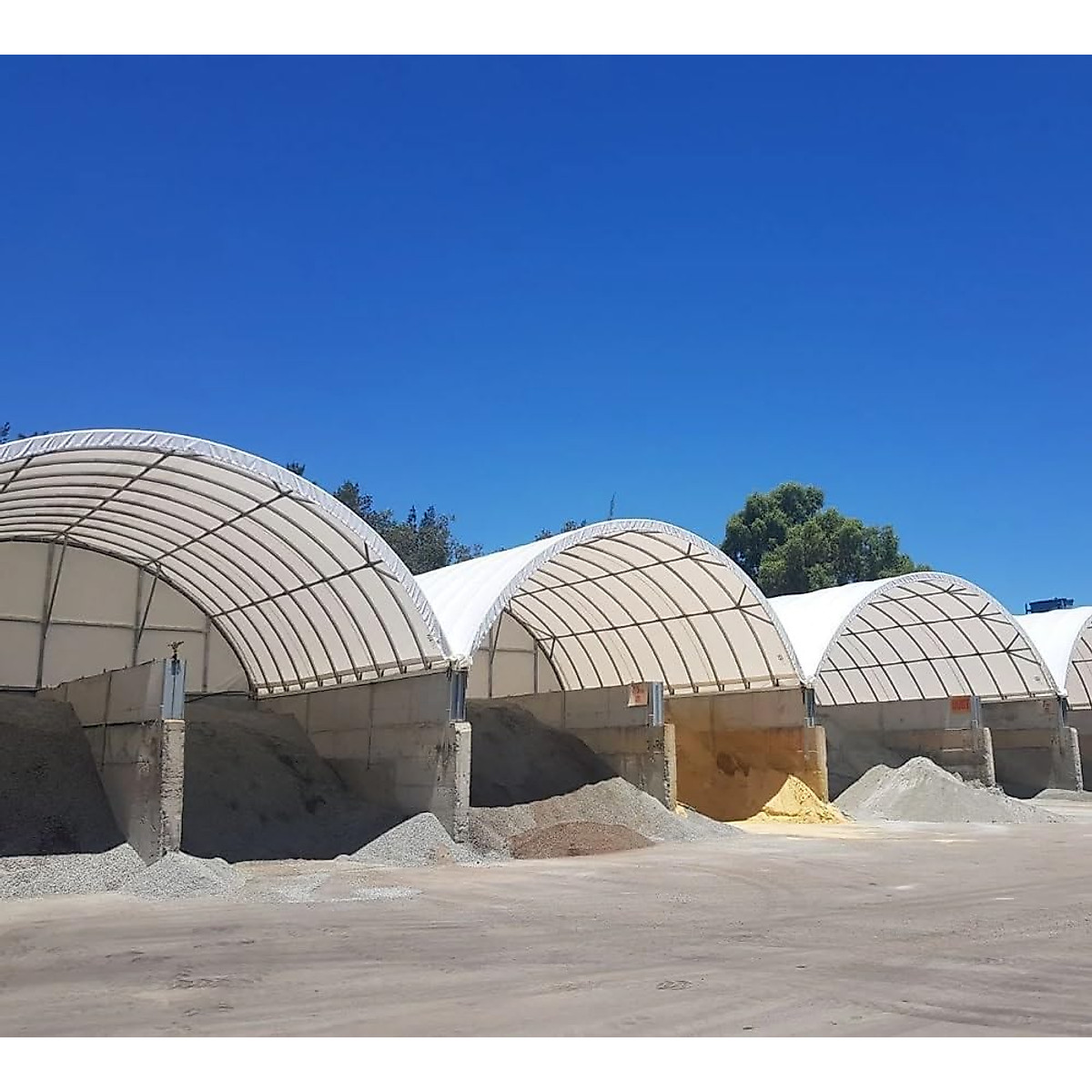 Mytee Products 40'(L) x 20'(W) Shipping Container Canopy Shelter - 21 Oz 610 GSM PVC White Cover Storage Container Roof with No End Walls - Durable & Weather-Resistant