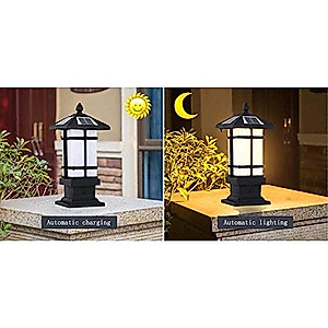 Mopoq Solar Led Outdoor Waterproof Lawn Light, Home Garden Light Outdoor Garden Villa Garden Fence Post Light, Die-cast Aluminum Anti-Rust Door Post Light 151840cm