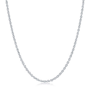Sterling Silver Diamond Cut High Polished 1mm Italian Twisted Rope Chain Necklace 16"-24" (20)