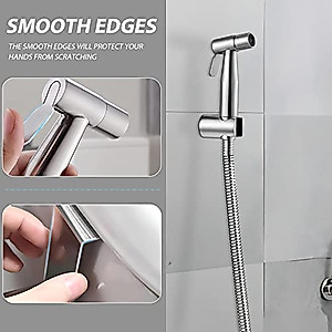 Wekuku Handheld Bidet Sprayer for Toilet-Adjustable Water Pressure Control with Bidet Hose for Wash (Brushed Nickel)