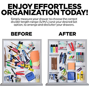 Practical Comfort Aluminum Drawer Organizer for Kitchen Utensils Silverware Flatware 9 Dividers Set | MEDIUM | UPGRADED VERSION