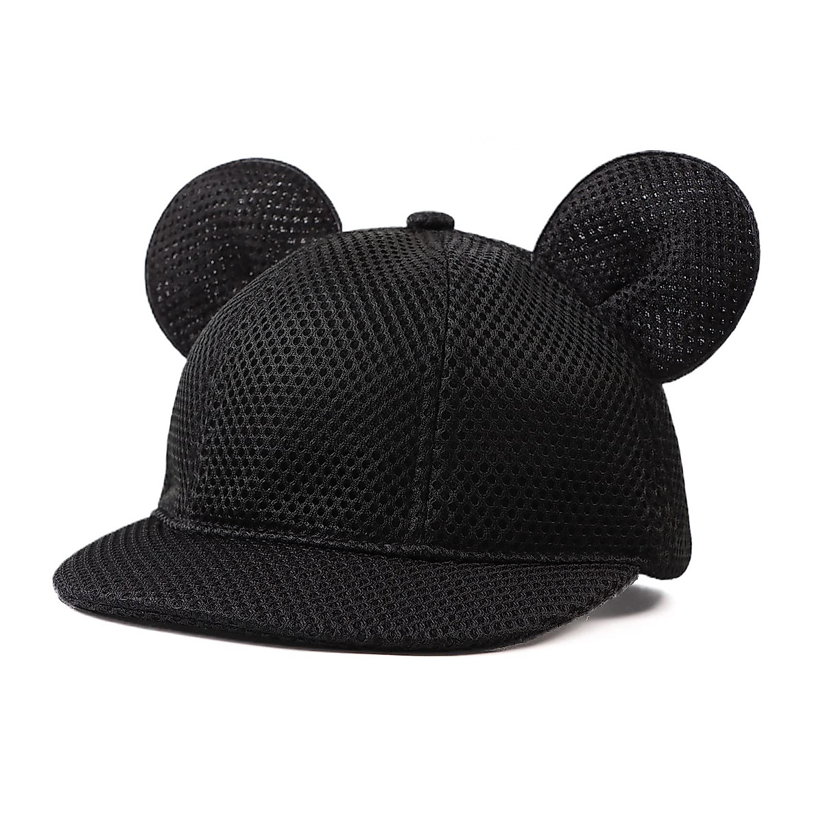 JANGANNSA Baby Mesh Cap Toddler Kids Sun Hat Mouse Ears Cute Cartoon Caps Summer (1-3Y,Black)