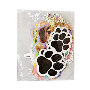 TSJ Happy Birthday Dog Birthday Banner, Dog Face Party Banner, Dog Theme Party Bunting Decoration Puppy Party Supplies for Birthday Party Baby Shower