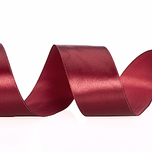 YASEO 1 1/2 Inch Wine Red Solid Satin Ribbon, 50 Yards Craft Fabric Ribbon for Gift Wrapping Floral Bouquets Wedding Party Decoration