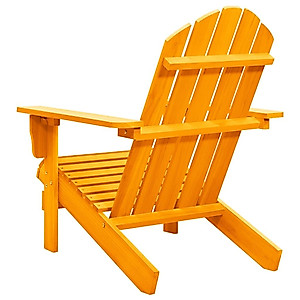 Tidyard Patio Adirondack Chair Solid Fir Wood Orange Outdoor Fire Pit Chair Wooden Garden Armchair for Porch Pool Lawn Deck Backyard Balcony Outdoor