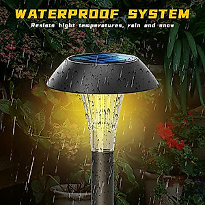 LeiDrail Solar Pathway Lights 12 Pack Outdoor Solar Lights with RGB/Warm White LED Waterproof Path Lights Solar Powered Garden Lights Landscape Lighting for Yard Garden Walkway Patio