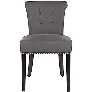 Safavieh Mercer Collection Carol Charcoal Linen Ring Dining Chair (Set of 2)