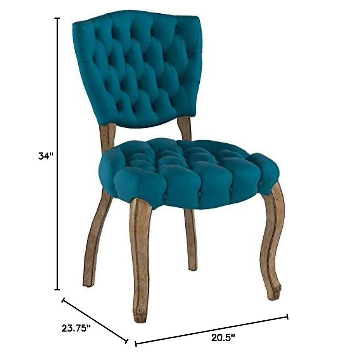 Christopher Knight Home Bates Tufted Velvet Fabric Dining Chairs, 2-Pcs Set, Dark Teal