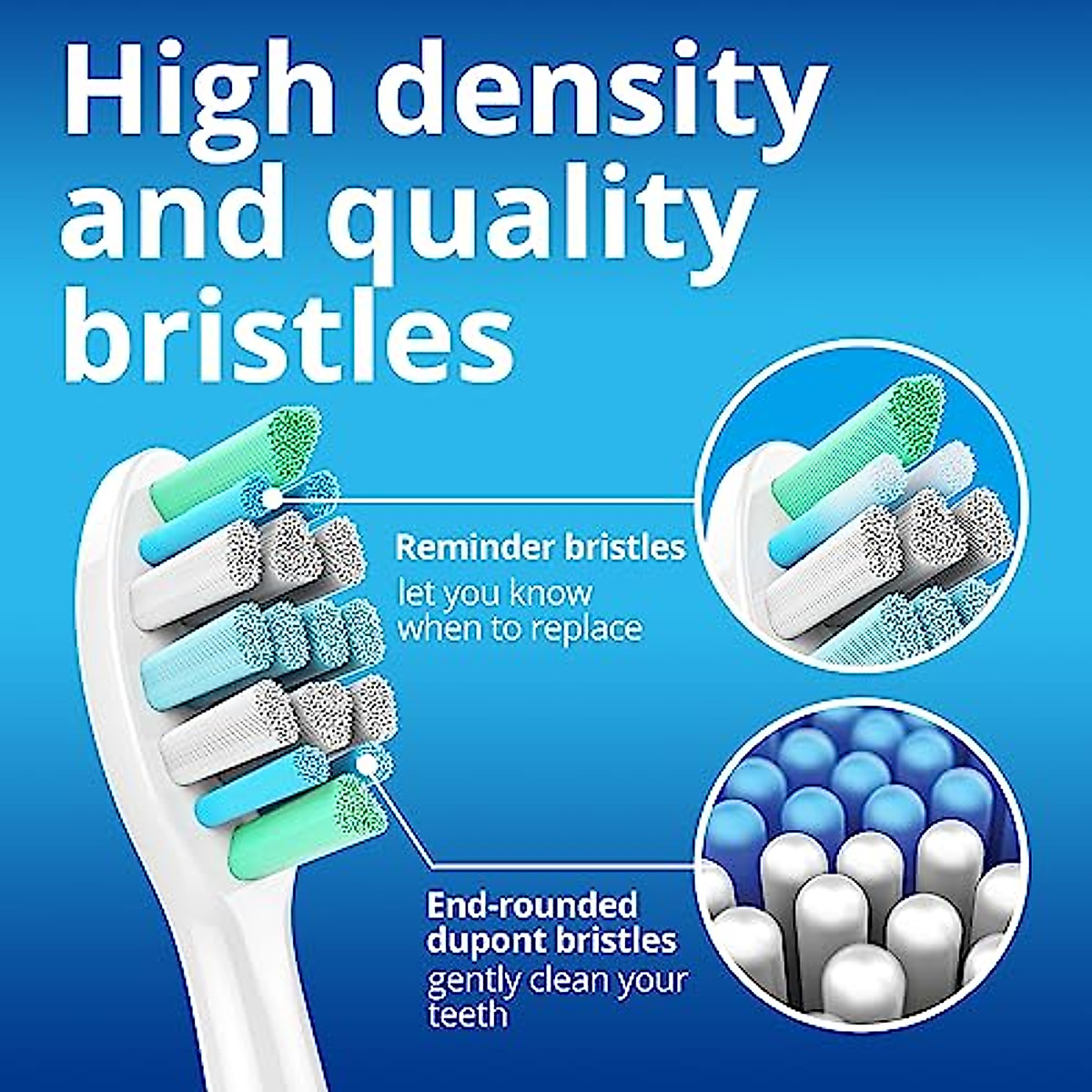 Replacement Toothbrush Heads Compatible with Sonicare Electric Toothbrush(Individually Packaged with Hygienic Cover),8 Pack Replacement Brush Heads for Phillips Sonicare Snap-on Handles (8 Count)