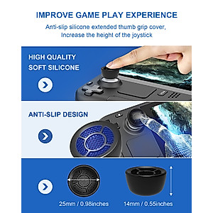 (6 Pcs) Joystick Thumb Grips Caps, DEVASO Silicone Joystick Protector, 4 Pcs of Anti-Slip Extended Thumb Grips Covers for Steam Deck/OLED/PlayStation Portal/ASUS ROG Ally/Switch/PS5/PS4/Xbox