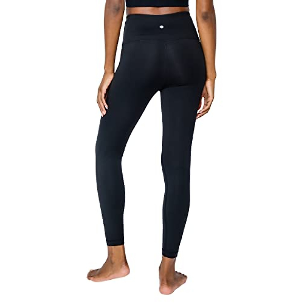 Yogalicious High Waist Ultra Soft Lightweight Leggings - High Rise Yoga Pants - Black Lux 25" - Large
