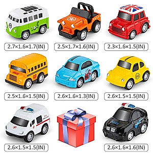 RuiDaXiang Metal Pull Back Cars,8 Pack Mini die cast Toy Cars Set, for Aged 3-6 Year Boys