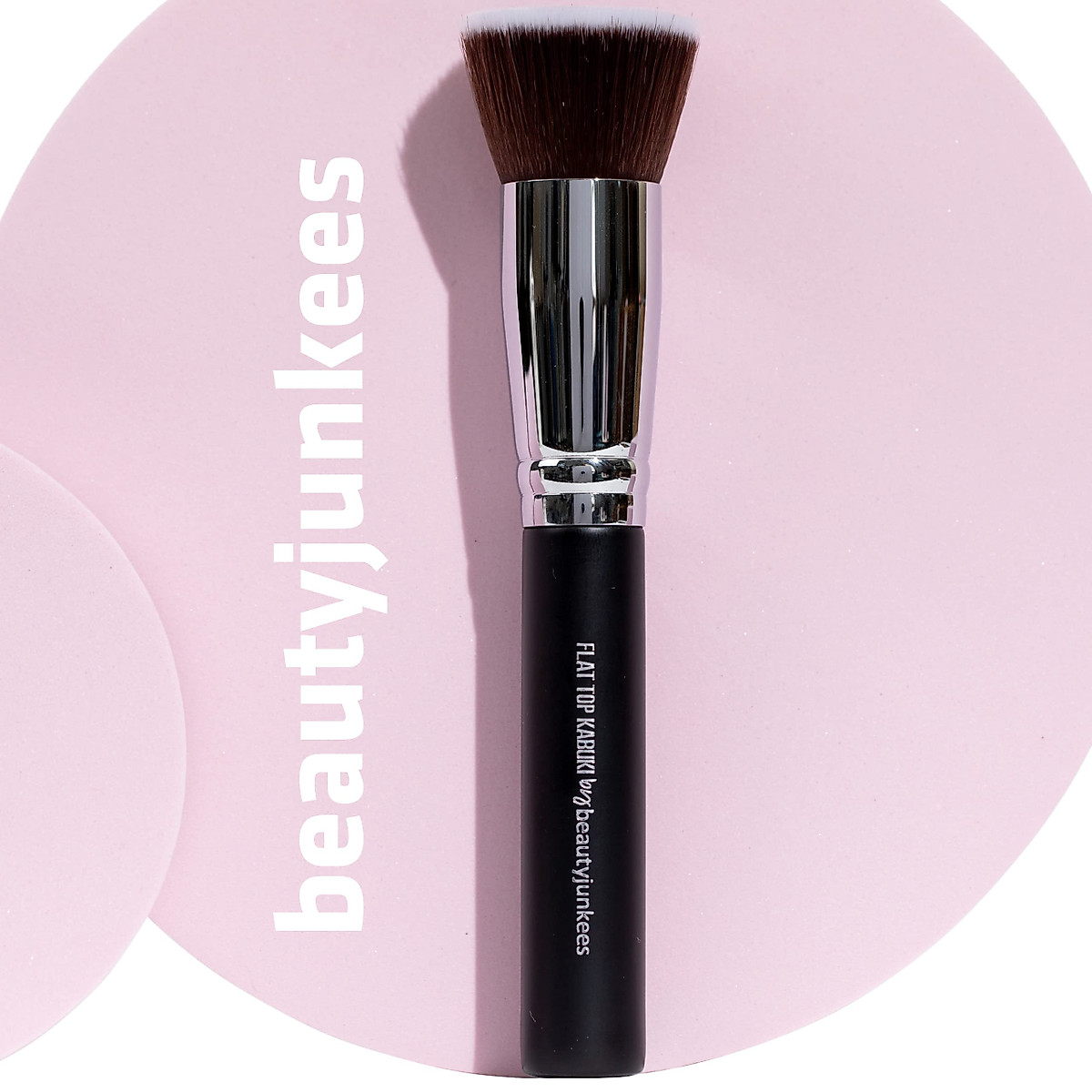 Flat Top Kabuki Foundation Brush - Beauty Junkees Large Dense Synthetic Face Makeup Brushes for Liquid, Cream, Powder Make Up, Buffing, Blending, Stippling Applicator, Brocha Para Base de Maquillaje