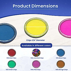 MR CHIPS Magnetic Bingo Chips with Metal Edge 3/4 Inch - 100 Upgraded Pieces Assorted Transparent Bingo Chips - Available in 7 Colors in A Reusable Bag