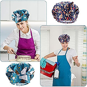 Geyoga 5 Pieces Adjustable Buttons Caps Printed Tie Back Hats with Sweatband Hat for Women Men, 5 Styles (Fantasy Theme Pattern)