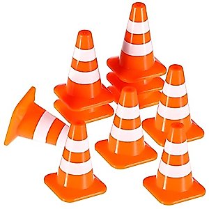 Gadpiparty Pre Rolled Cones 10 Pcs Miniature Traffic Cones Road Construction Cones Kids Traffic Signs Toys Children Educational Learning Toys Sand Table Ornaments Street Signs