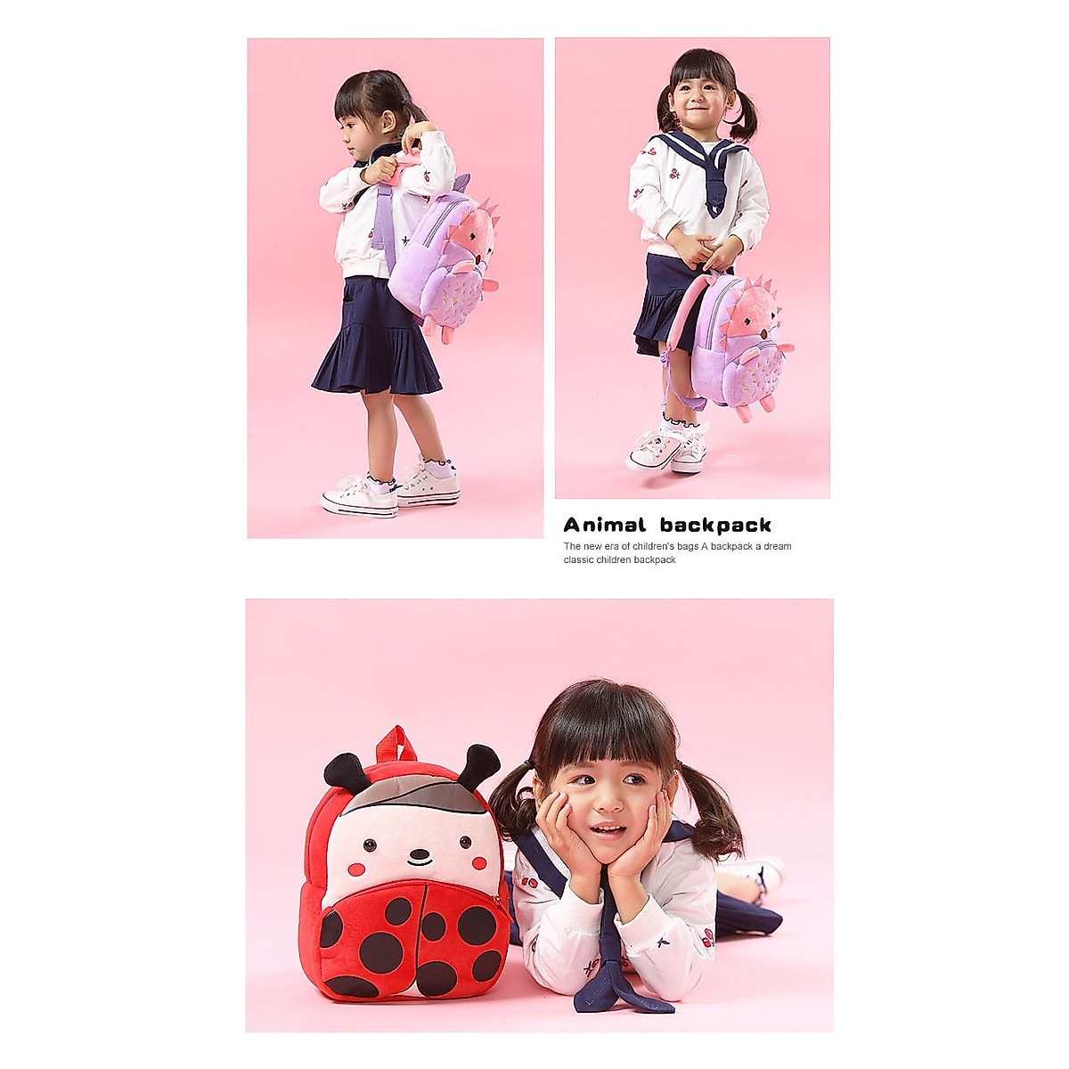 Children Toddler Preschool Backpack Plush Animal Cartoon Backpack Baby Kids School Satchel Travel Lunch Bags Bear