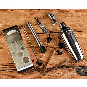 Mixology Bartender Kit: 9-Piece Bar Set Cocktail Shaker Set with Elegant Metal Stand