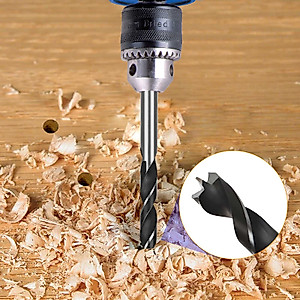 LIVTE 12 Inch Long Brad Point Drill Bit, 5 Pcs 5/8 Inch (16mm Diameter) High Speed Steel Twist Drill Bits for Woodworking, Black, 12inch / 16mm