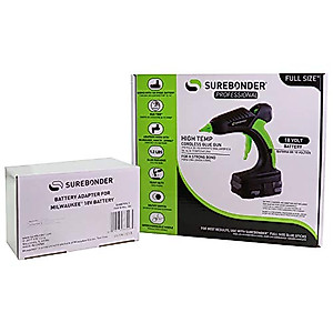 Surebonder PRO2-60MIL 60 Watt 18 Volt Cordless Professional Heavy Duty Full-Size Battery Powered Hot Glue Gun - Milwaukee Version