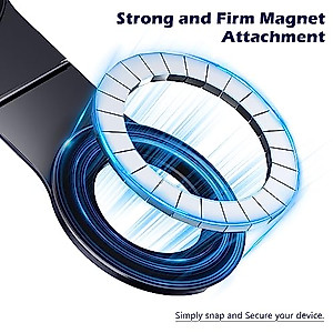 imluckies Detachable Magnetic Phone Holder for Laptop, Foldable Desktop Monitor Side Phone Mount, Adjustable Slim Portable Modular Stand for Desk/Wall, Works with MagSafe iPhone & All Phones, Black