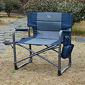 TIMBER RIDGE XXL Upgraded Oversized Directors Chairs with Foldable Side Table, Detachable Side Pocket, Heavy Duty Folding Camping Chair up to 600 Lbs Weight Capacity (Blue) Ideal Gift