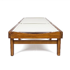 Christopher Knight Home Summerland Outdoor Mesh Chaise Lounge with Acacia Wood Frame, Teak Finish / White Mesh