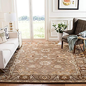 SAFAVIEH Anatolia Collection 8' x 10' Dark Grey / Brown AN558A Handmade Traditional Oriental Premium Wool Area Rug