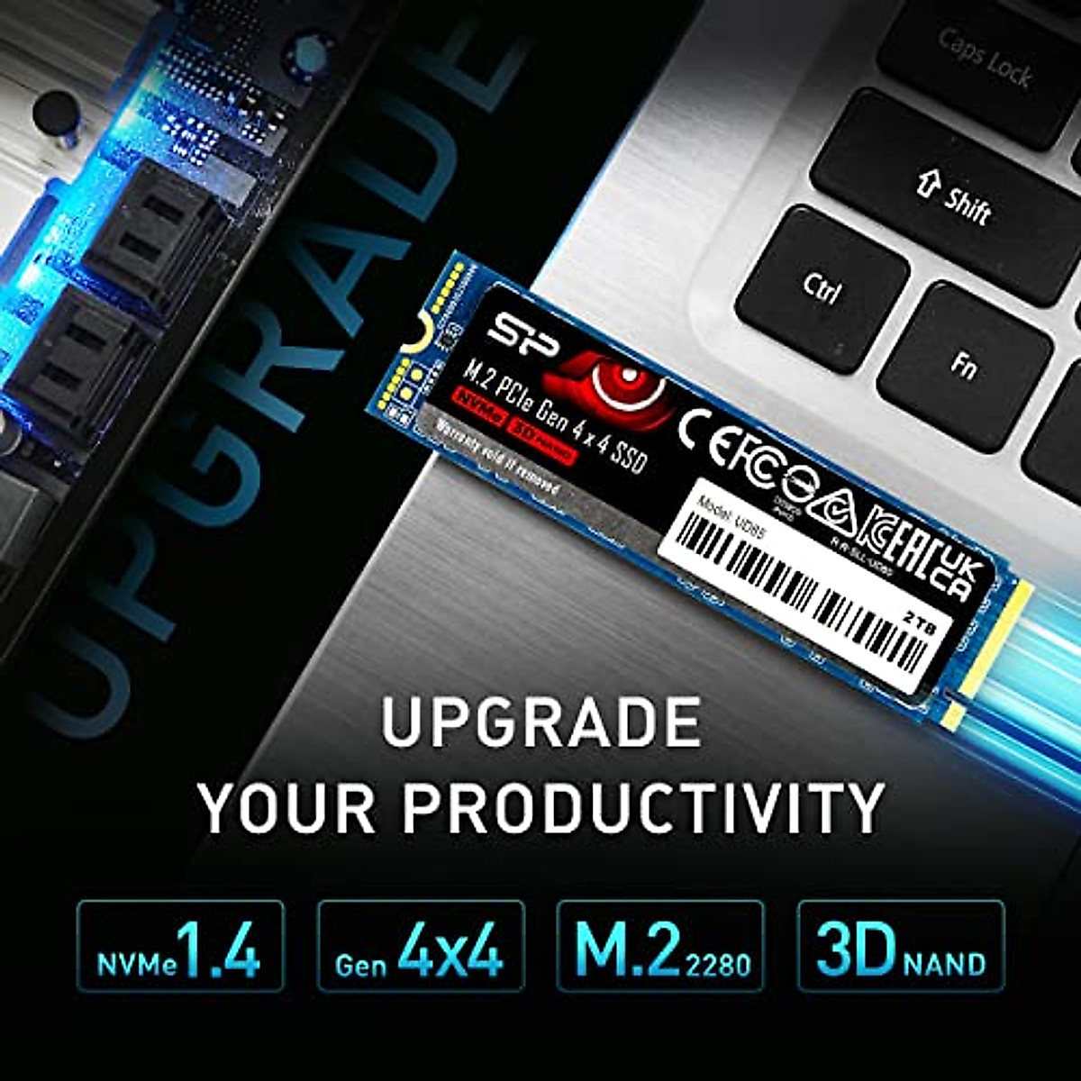 Silicon Power 2TB UD85 NVMe 4.0 Gen4 PCIe M.2 SSD R/W up to 3,600/2,800 MB/s (SP02KGBP44UD8505)