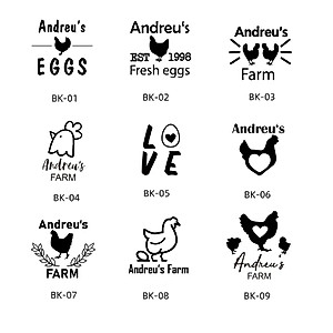 Custom Wooden Egg Box Stamps, Personalized Rubber Egg Box Stamps, Fresh Egg Box Stamps, Farm Box Stamps, Chicken Coop with Handle & Print