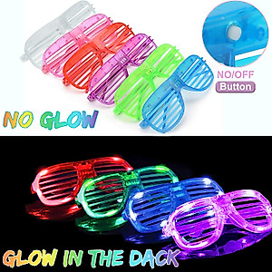 50 Pack LED Glasses New Years Light Up Party Glasses New Years Eve Glow In The Dark Party Supplies Shutter Shades Neon Flashing Glasses Carnival Sunglasses New Years Birthday Wedding Party Favors Toys