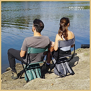 Arrowhead Outdoor Multi-Function 3-in-1 Compact Camp Chair: Backpack, Stool & Insulated Cooler, w/Bottle Holder & Storage Bag, External Pockets, Backrest, Fishing, Hiking, Heavy-Duty, USA-Based
