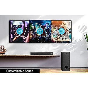 littoak 2.1 Sound Bar with Subwoofer for TV, Deep Bass Small Soundbar TV Speaker Home Theater Surround Sound System, HDMI/Bluetooth/Optical/Aux Connection, 16 Inch