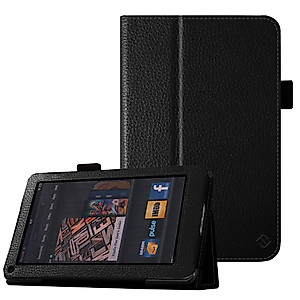 Fintie Folio Case for Kindle Fire 1st Generation - Slim Fit Stand Leather Cover for Amazon Kindle Fire 7" Tablet (2011 Release, no Rear Camera), Black