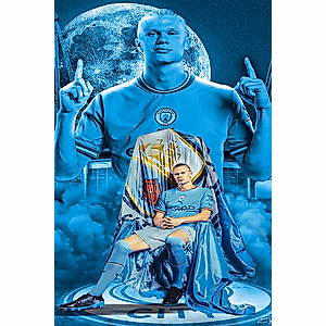 Erling Haaland Poster Wall Art Prints,Norwegian Football Star Sporter Poster,Erling Haaland Cool Soccer Canvas Wall Art Poster for Bedroom and Living Room and Office Decor,A Unique Gifts for Football Fans Teens Boys,Set of 1(Unframed,16”X24”inches)