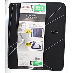 Five Star 29058 8-1/2" X 11" 3 Ring Zipper Binder Assorted Colors