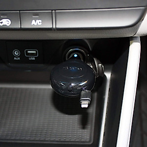 Cellet Retractable iPhone Car Charger with Lighting Cable (Apple MFI Certified) 10-Watt Compatible with iPhone 14 Pro Max Plus Mini SE 13 12 11 Xr Xs X 8 7 6 5 iPad, iPad Pro, iPad Air, iPad Mini