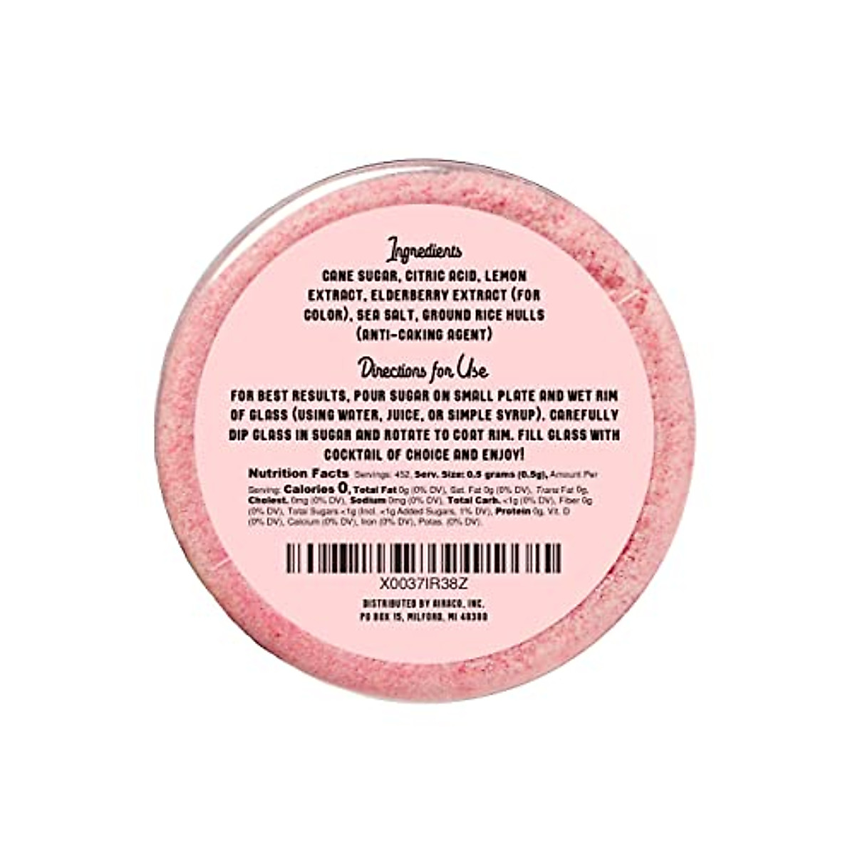 Barrel Roll Bar Essentials Cocktail Rimmers - Bartender Accessories, Finishing Sugar Garnish for Drinks, Glass Rimming Sugars - Natural Ingredients - Pink Lemonade Sugar Rimmer - 8 oz, 452 Servings