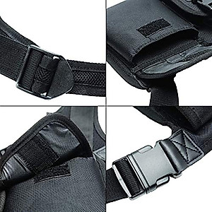 ABBREE Chest Harness Front Pack Pouch Holster Vest Rig Carry Case for Baofeng UV-5R UV-82 TYT Ham Two Way Radio Walkie Talkie (Rescue Essentials) (Leather Black)