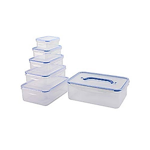 Nicole Home Collection Food Storage Plastic Containers with Locking Lids, Leak Proof, Airtight, Nested, Set Of 6 BPA Free Dishwasher and Freezer Safe