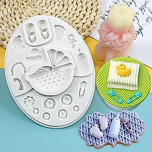 Baby Shower Silicone Mold For Candy Cookie Baby Stroller Fondant Molds For DIY Chocolate Candy Decoration Jewelry Baby Stroller Silicone Mold Cupcake Toppers Mold